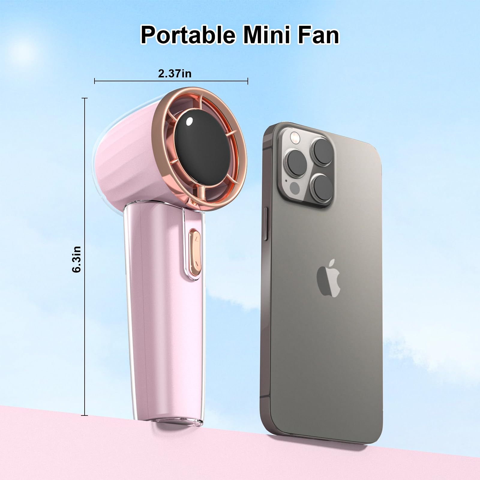 COMDDRE Portable Handheld Fan, 100 Speeds Adjustable Mini Fan with LED Display, 3500mAh Battery Rechargeable Personal Fan for Travel/Outdoor/Gift/Makeup (Pink)