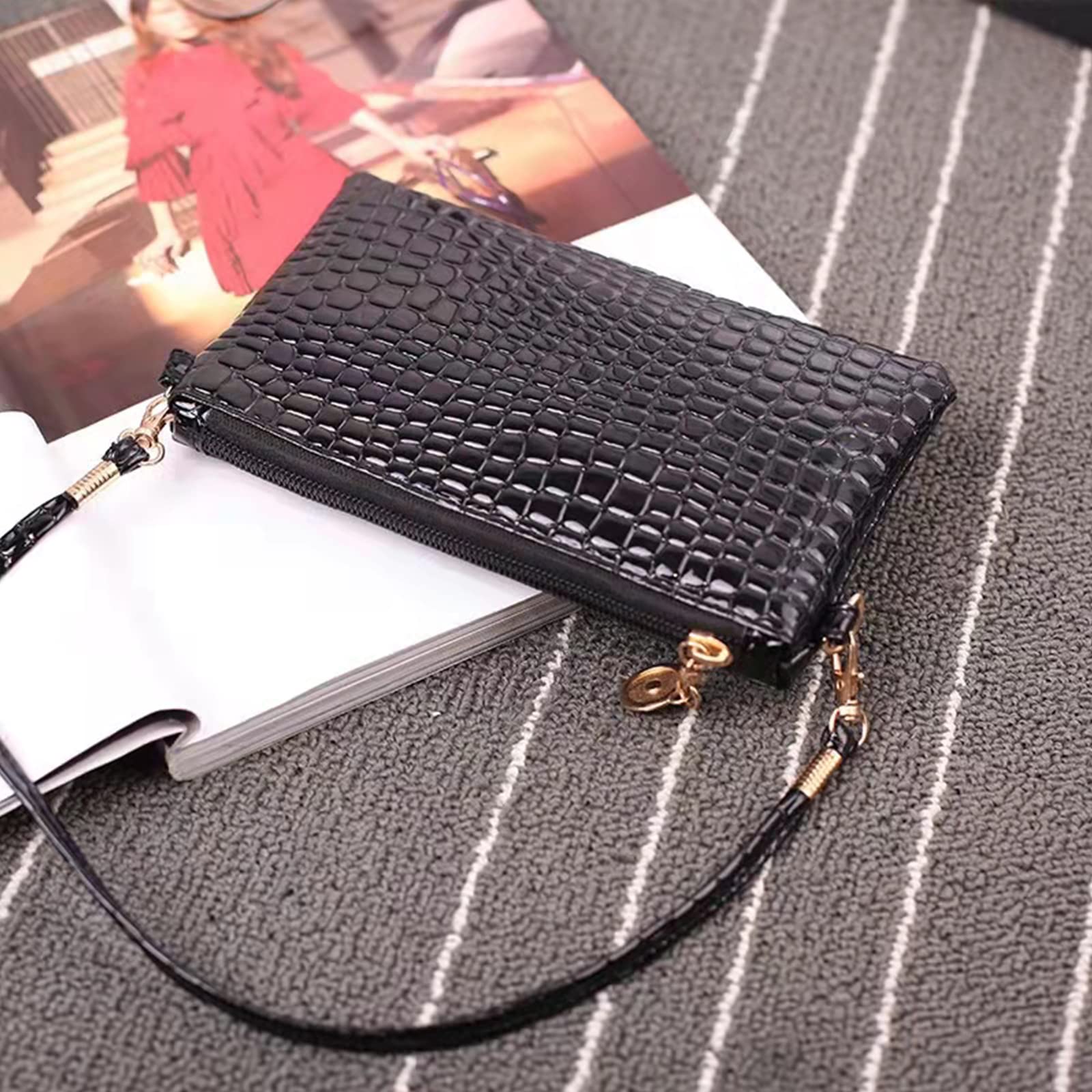 sjgtcmkj, Women's Small Messenger Bag, Small Purse and Handbag, Faux Leather Clutch, Messenger Bag with Detachable Shoulder Strap, Small