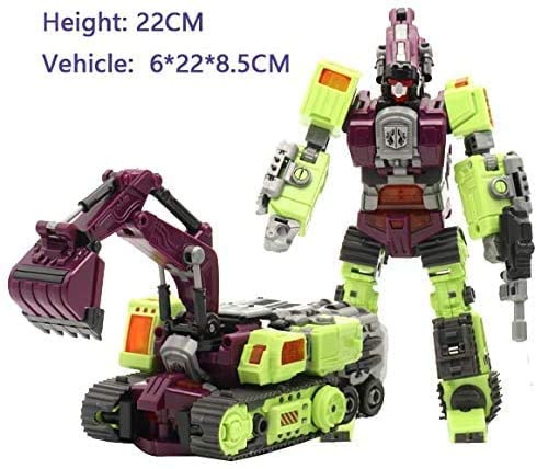 NBK Deformation Oversize Toys Robot Devastator Engineering Combiner 6 in 1 Action Figure Car Truck Model Gift for Kids Boys (Green)