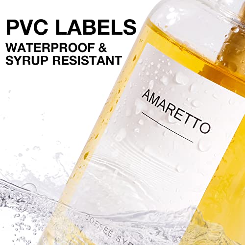 Mustry Coffee Syrup Labels for Coffee Bar Labels for Coffee Syrup Bottles (Standard)