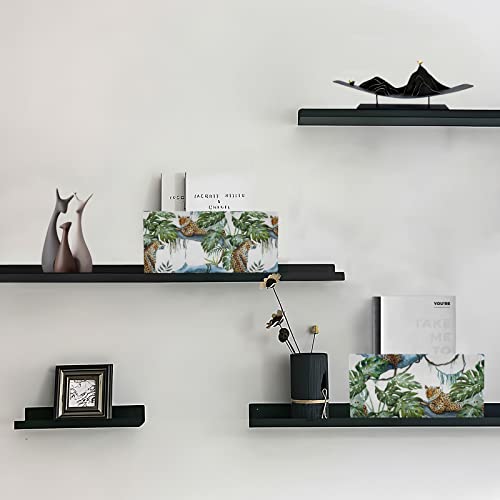 Leopards in Tropics Storage Basket Felt Storage Bin Collapsible Closet Baskets Decorative Baskets Organizer for Pet Supplies Magazine