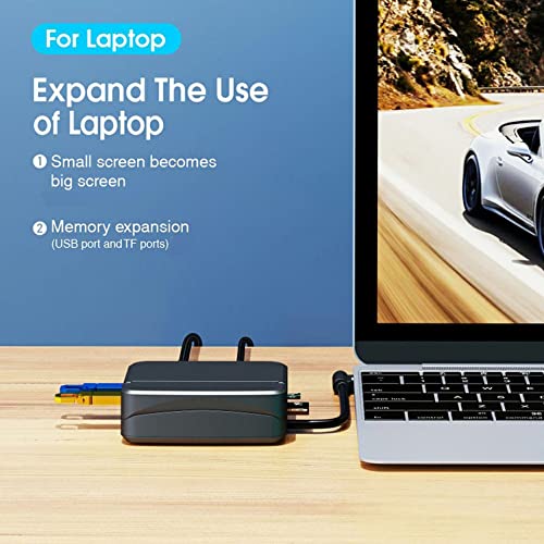 WYTR Type C to HDMI-Compatible Multi-Function Gaming Stand HUB Mini Portable Adapter 8-in-1 Multi-Port Hub