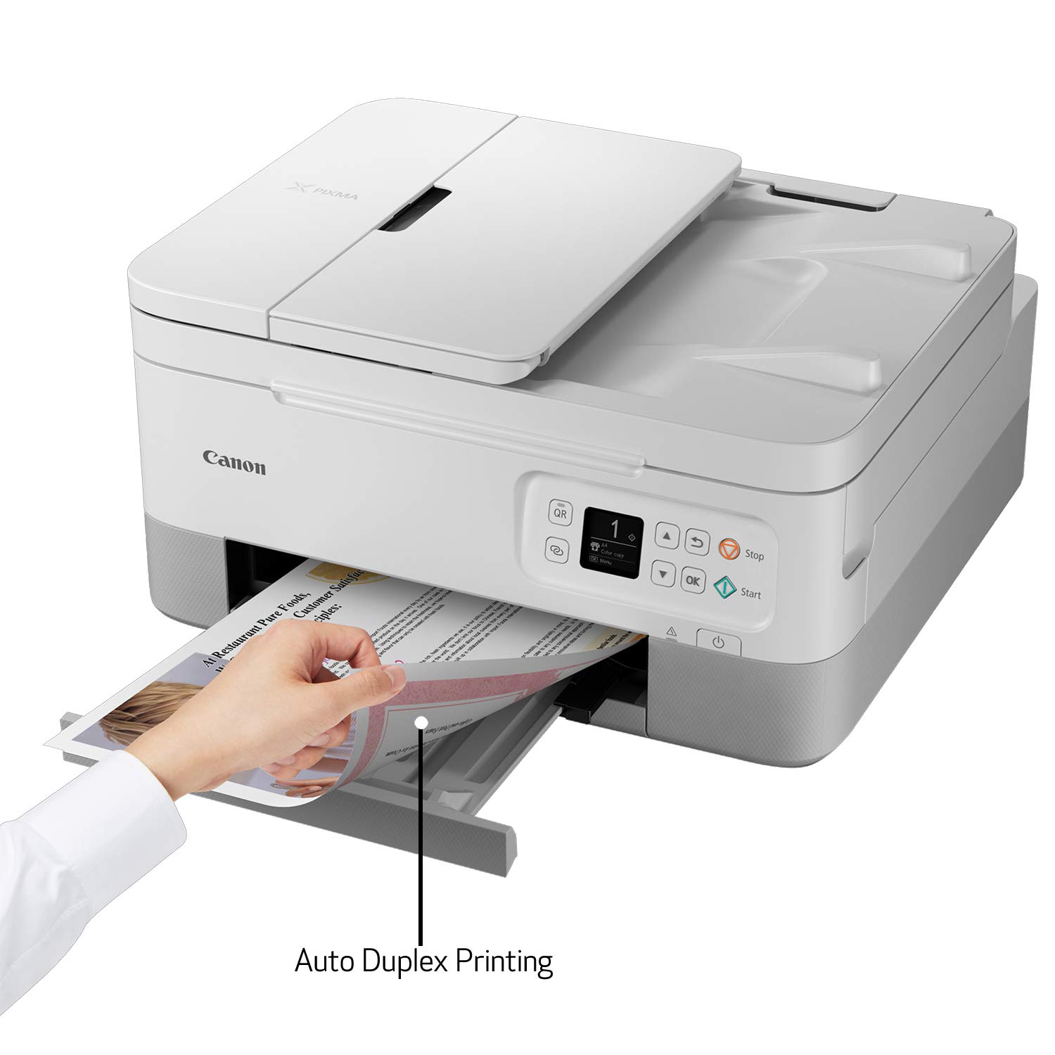 Canon TR7020 All-in-One Wireless Printer for Home Use, White, Compact (4460C022)