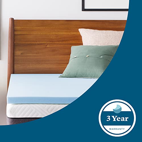 Lucid 2 Inch Mattress Topper Queen - Gel Infused Memory Foam โ Memory Foam Mattress Topper Queen โ Ventilated Design โ CertiPur Certified