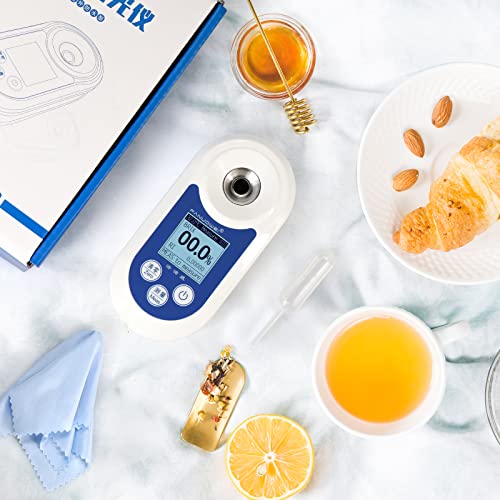 Digital Brix Refractometer, Brix Meter for Sugar, Food, Beverage, Fruit, Beer, Honey, Various Sauces, Tomato Sauce and Etc Range 0-55%