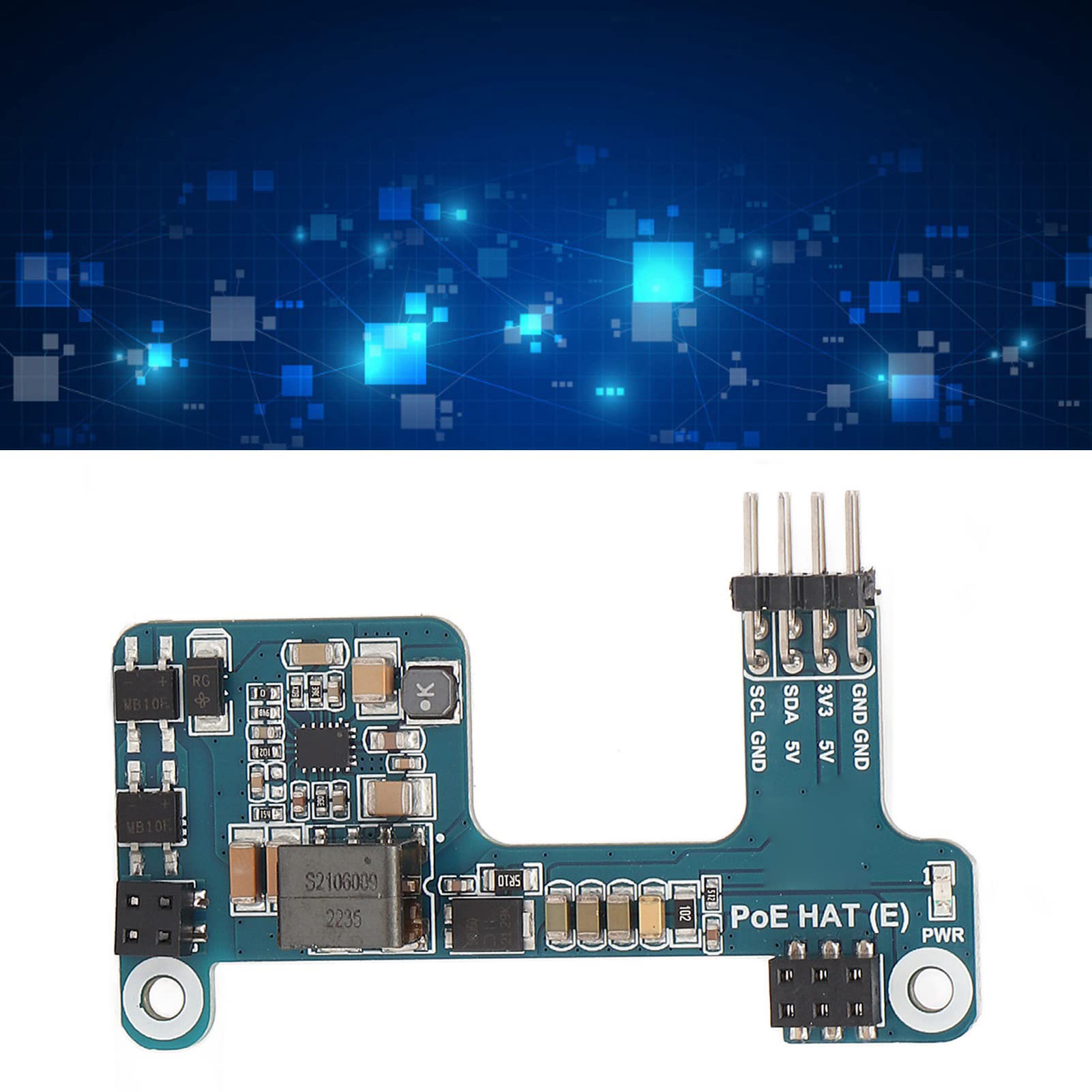 Expansion Board, IEEE 802.3af Compliant POE Mini Expansion Board Power Over Ethernet Practical PCB Material Lightweight 5V 2.5A DC for Office