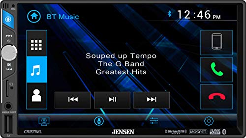 Jensen CR271ML 7 inch LED Digital Multimeda Touch Screen Double Din Car Stereo | SiriusXM-Ready l Push to Talk Assistant | Backup Camera Input | Bluetooth | USB Fast Charging | microSD