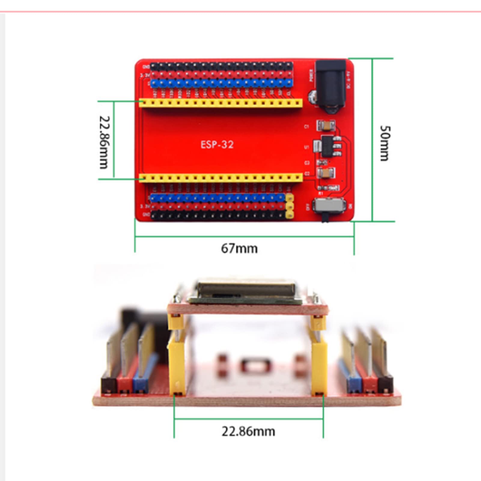 Expansion Boards, Development Board High Reliability Standard Headers On Both Sides with A Dial Switch for Operation for Engineers for Students for Technicians