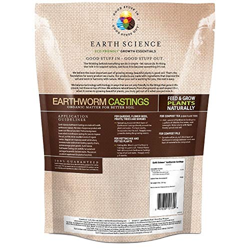 Earth Science β Earthworm Castings β Premium Plant Fertilizer for Indoor & Outdoor Plants β Soil Enhancer for Vegetable Gardens 4lb
