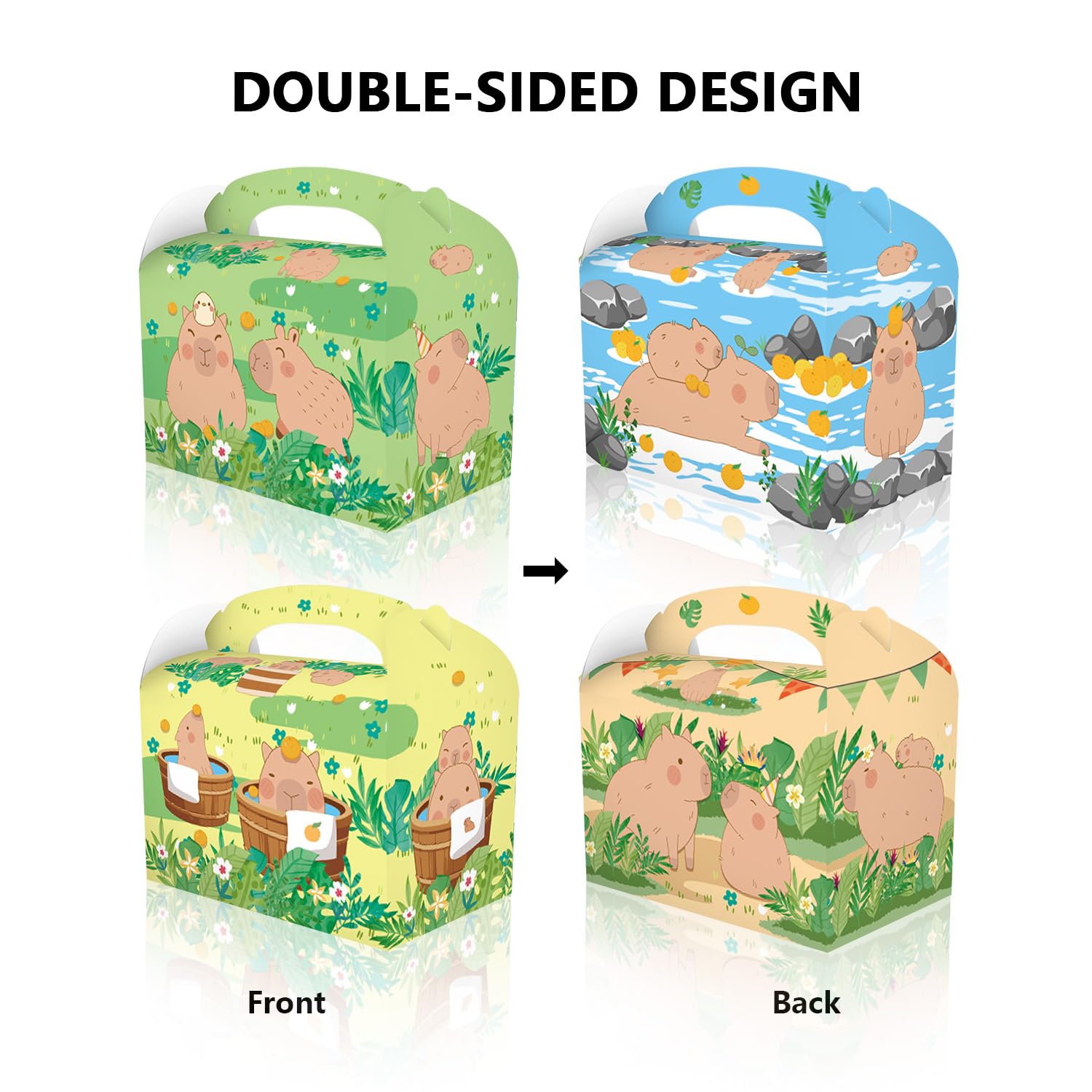 Heidaman Capybara Party Supplies,Capybara Candy Bags,Capybara Goodie Bags,Capybara party favor bags,12Pce 2 Styles Capybara Theme Gift Bags