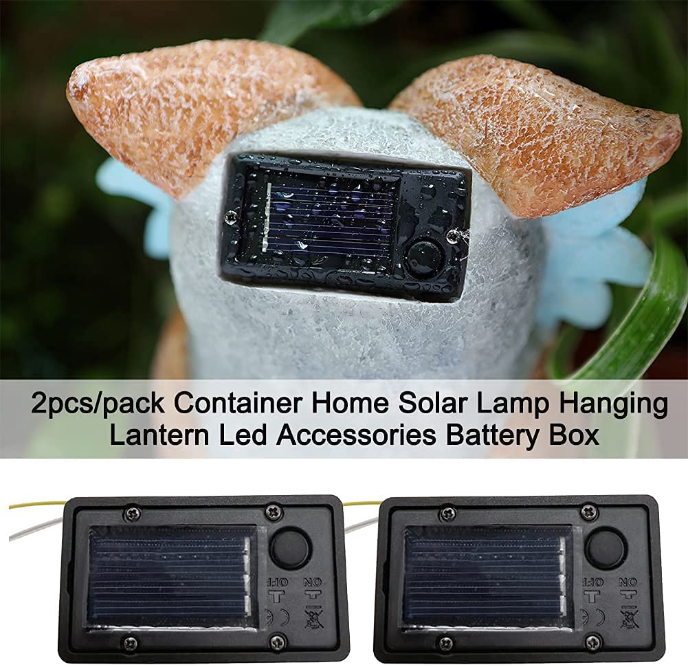 NF 2pcs Replacement Battery Storage Boxes for Outdoor Garden Lawn Square Solar LED Light with Waterproof OnOff Switch Home Solar Lamp Hanging Lantern Led Accessories
