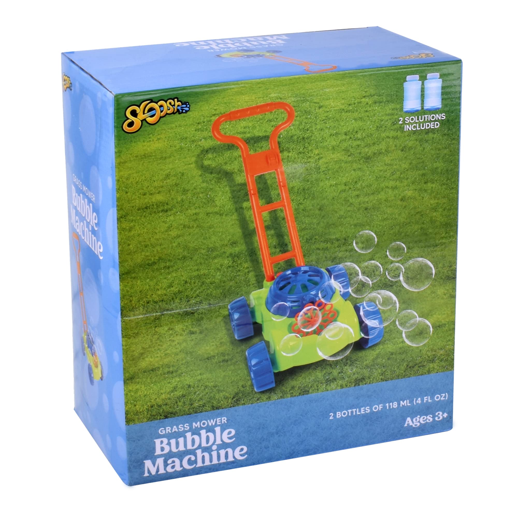 Sloosh Bubble Lawn Mower Machine for Kids,Automatic Bubble Mower with Bubble Solutions, Push Toys for Toddler, Baby Activity Walker for Outdoor, Bubble Maker for Party in Summer Birthday Gift