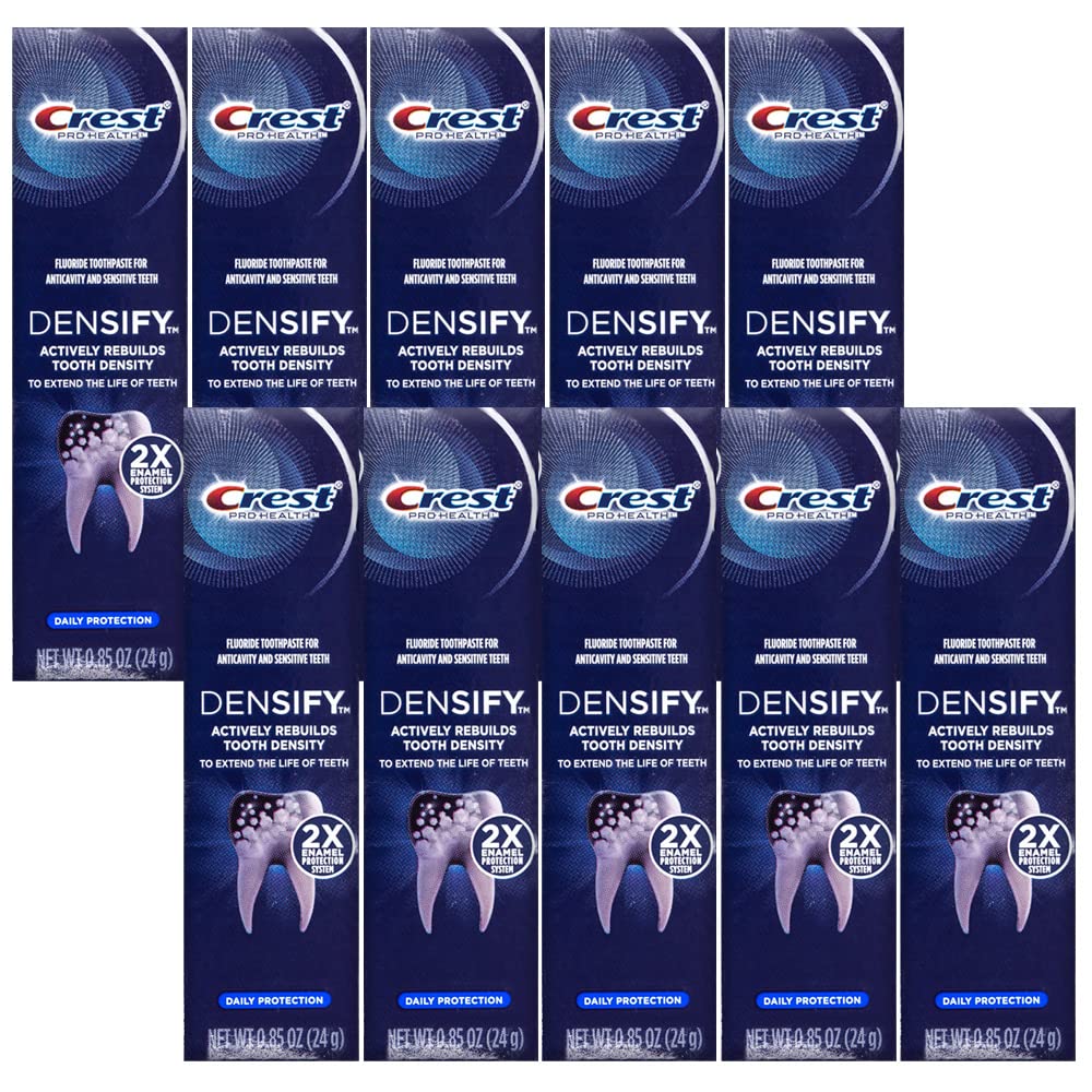 Crest Pro-Health Densify Daily Protection Toothpaste, Travel Size 0.85 oz (24g) - Pack of 10