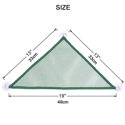 Lucky Interests 6 pcs Reptile Hammock Lounger, Lizard Hammock with Strong Suction Cup Triangle Bearded Dragon Lounger for Iguanas Geckos Lizards Anoles Snakes with 6 Reptile Food Bowl (Green, Black)