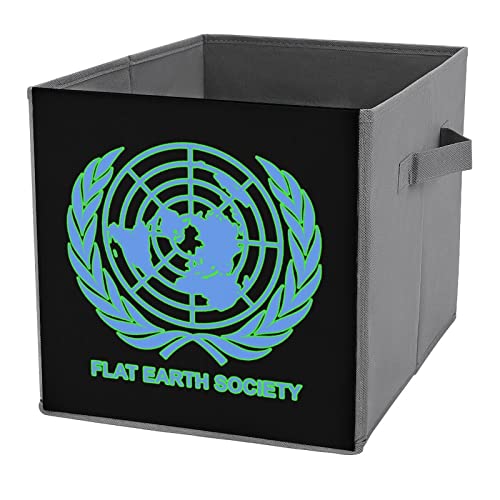 Flat Earth Society Collapsible Storage Bins Basics Folding Fabric Storage Cubes Organizer Boxes with Handles