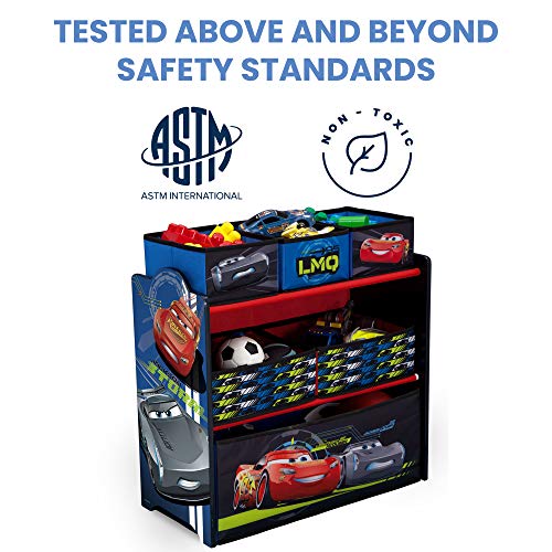 Delta Children Chair Desk with Storage Bin + Design and Store 6 Bin Toy Storage Organizer, Disney/Pixar Cars (Bundle)