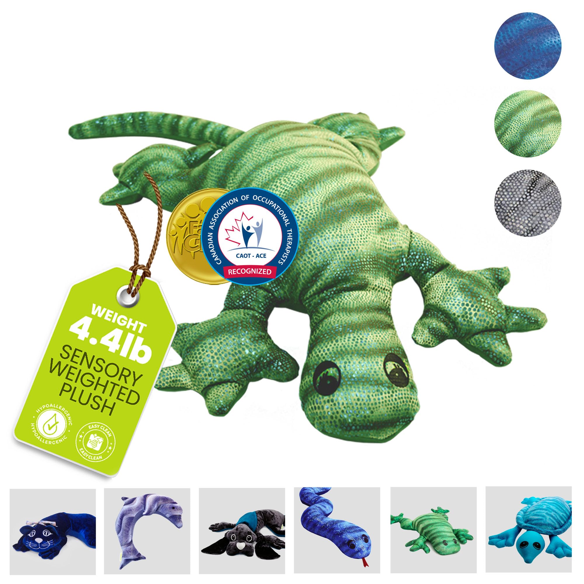manimo Lizard Stuffed Animal For Kids & Adults - Lizard Plush Sensory Lap Pad - Pillow Lizard Toy - Perfect for Home, Schools, Kindergartens