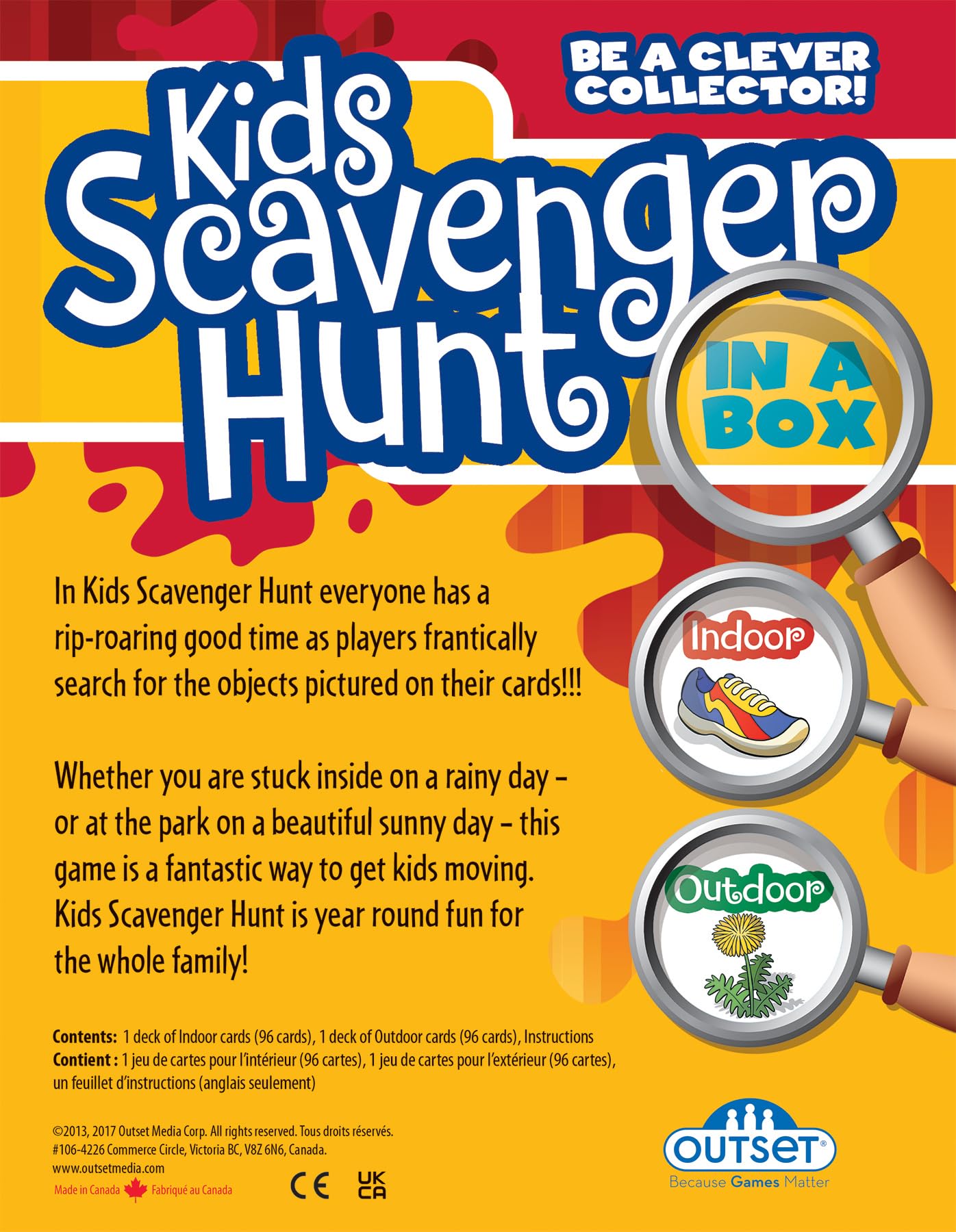 Kids Scavenger Hunt - Children's Game - Ages 6+ - Indoor and Outdoor Scavenger Hunt Game - Develops Gross Motor Skills - for 2 or More Players Individually or Team Play