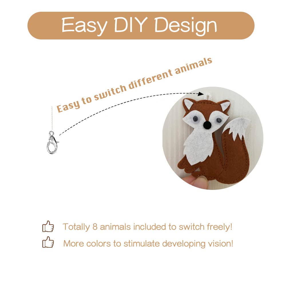 Crib Mobile Decorations Babey Crib Décor Animal Theme Nursery Decoration for Boys and Girls Baby Shower Gift Unique Crib Mobile Decor