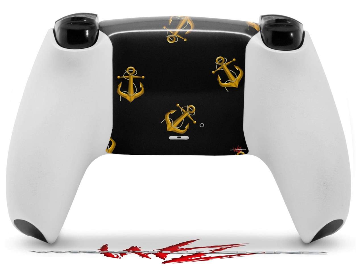 WraptorSkinz Skin Wrap compatible with Sony PS5 DualSense Controller Anchors Away Black (CONTROLLER NOT INCLUDED)