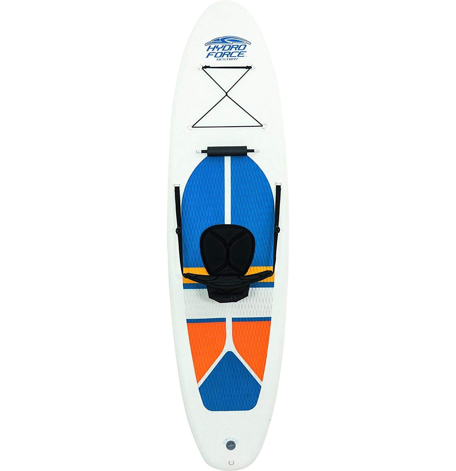 Bestway Hydro-Force White Cap 10 Foot Inflatable SUP Stand Up Paddle Board and Kayak w/Traction Pad, Backrest Seat, 3 Fins, and Aluminum Oar (2 Pack)