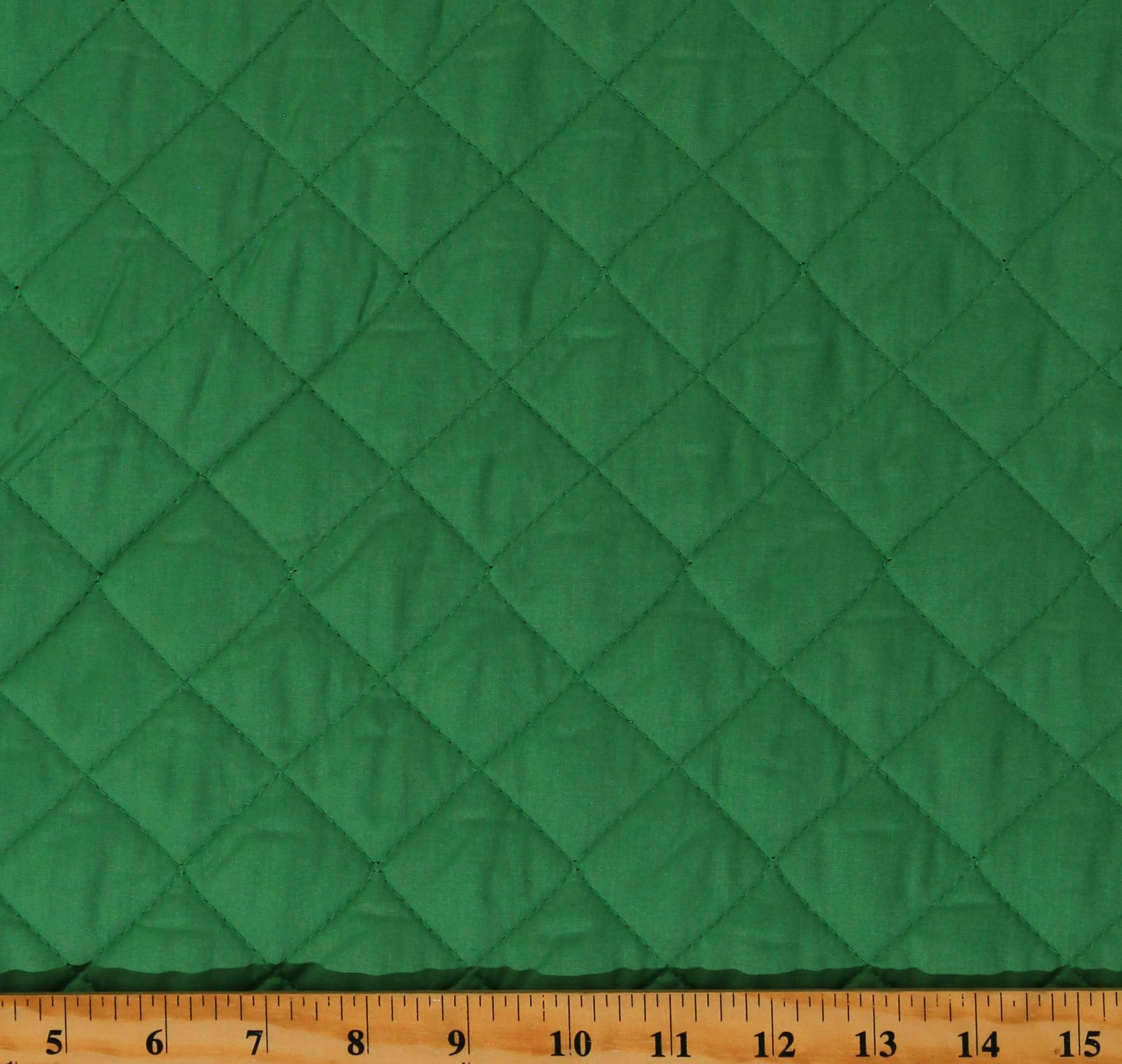 Double-Face Quilted Reversible Green 42" Wide Cotton Fabric by The Yard (216-6009)