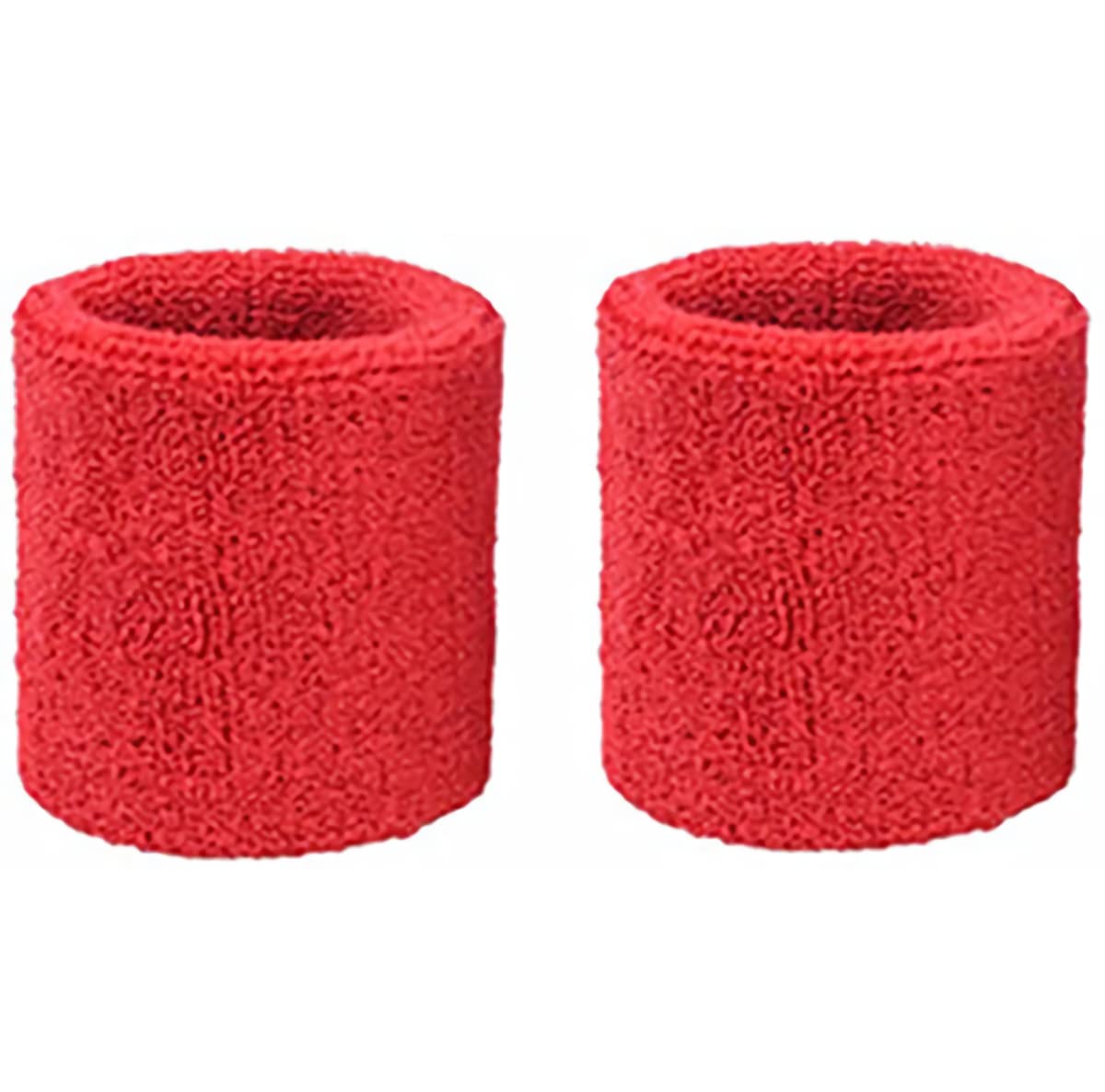 Colorful Cotton Sport Wristbands for Men and Women-3" Athletic Terry Cloth Sweatbands in Neon Colors-Wrist Sweat Bands for Tennis, Basketball, Running, Gym (1 Pair) (Red)