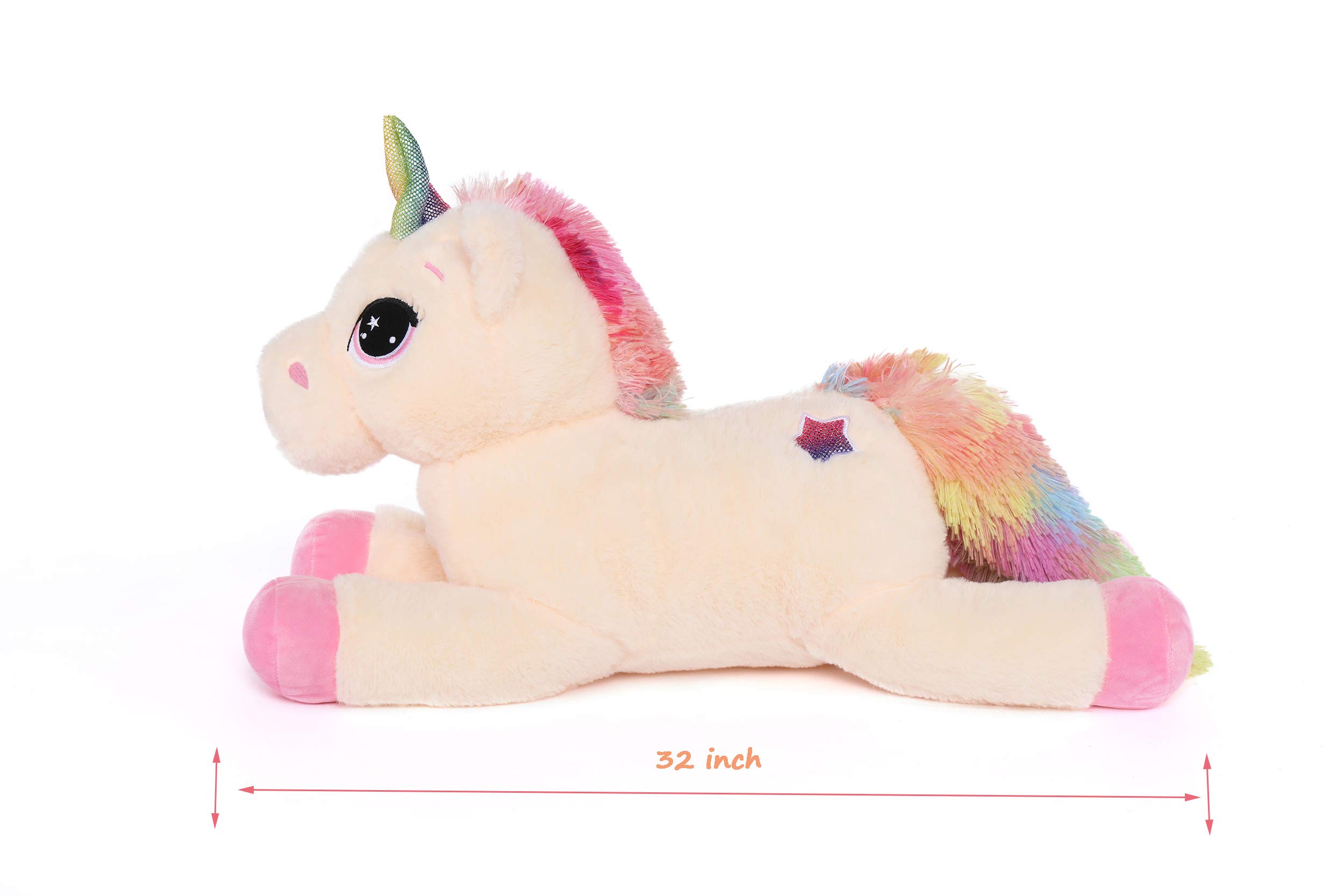 MaoGoLan Toys Studio Big Unicorn Stuffed Animal Soft Large Unicorn Plush Pillow Toy Gift for Girls Boys (Pink, 32 '')