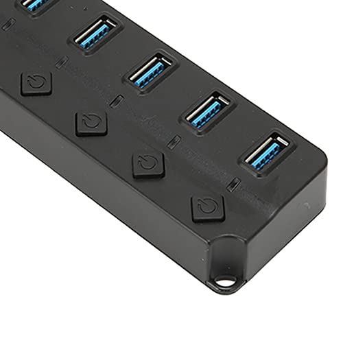 Demeras USB3.0 Hub, 5Gbps Small High Speed Transmission USB3.0 Splitter Wide Compatibility for Mouse for Mobile Hard Disk for Keyboard(Black)