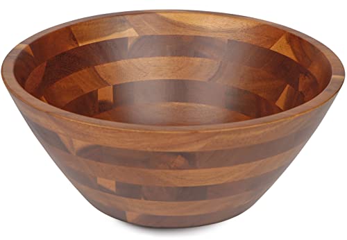 HOMEXCEL Acacia Wooden Salad Bowl, Large Salad Bowl for Serving Fruits,Salad, Cereal or Pasta(Single Bowl)