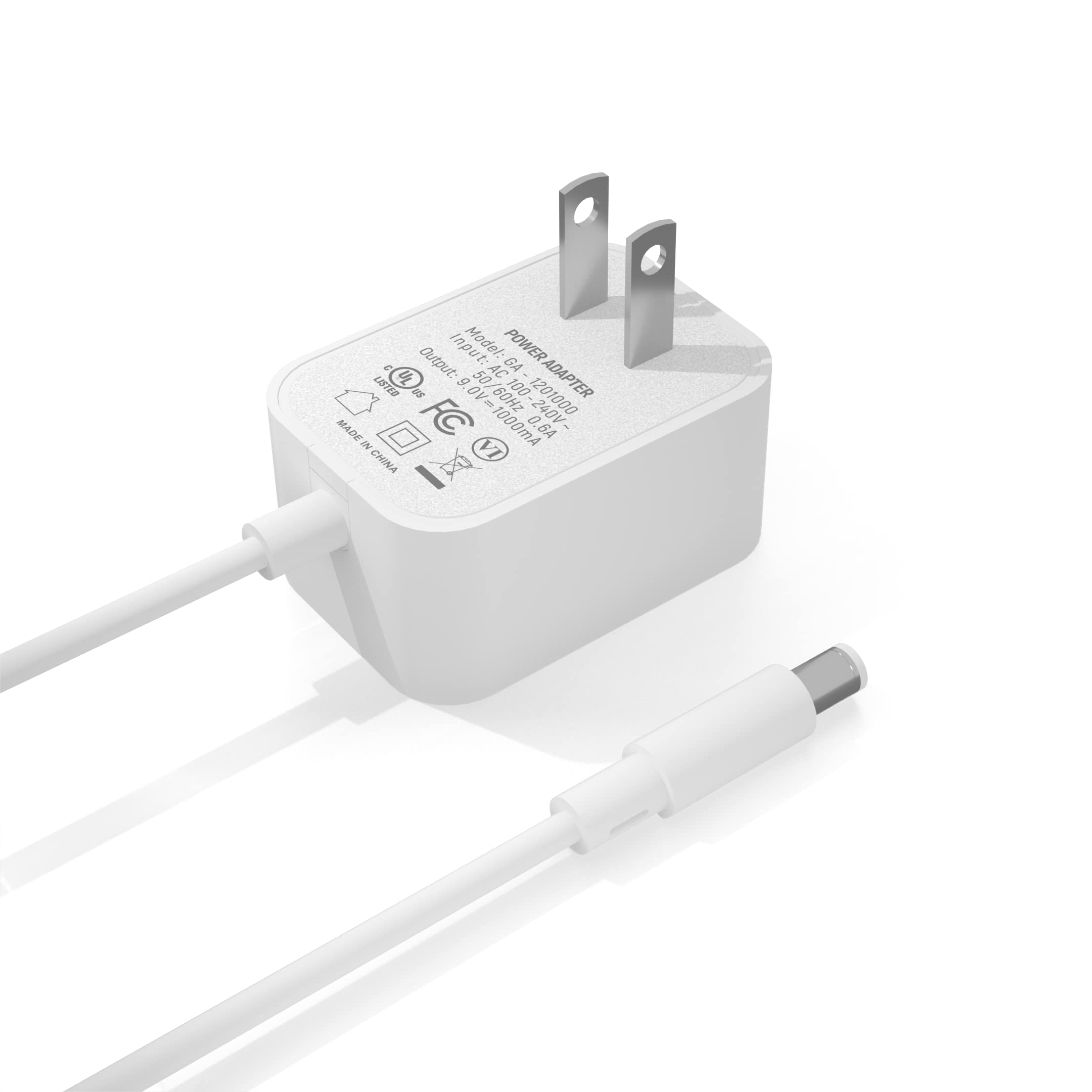 KIDSROBOT for Arduino Uno Mega 2560 Zero Due Leonardo Power Supply Adapter, 100-240V AC to DC 9V 1A, US Plug 5.5mm x 2.1mm, Also Suport Most Breadboard Power Supply Modules