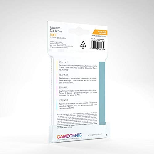 Prime Board Game Sleeves | Pack of 50 Extra-Clear Sleeves | 66 by 91 mm Card Sleeves Optimized for Use with Standard Card Games | Premium Card Protection | FFG Gray Color Code | Made by Gamegenic