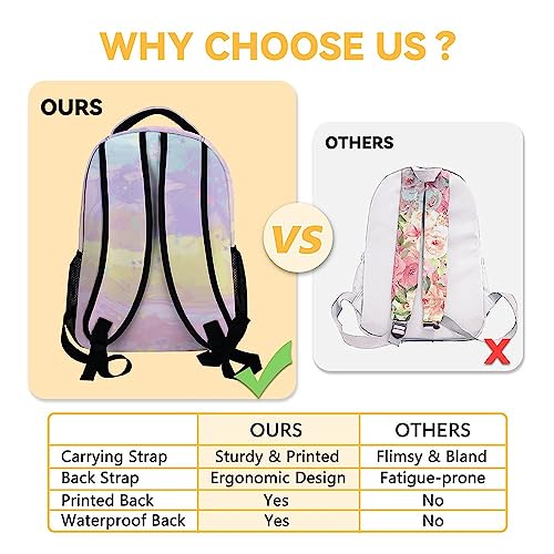 Homexzdiy Giraffe Backpack with Lunch Box Set for Girls Boys, 3 in 1 School Backpacks Matching Combo, Cute Yellow Bookbag and Pencil Case Bundle