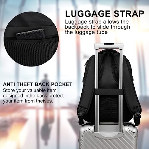LIBENED School Backpack for Teen, Extra Large 50L Laptop Backpacks for Men Women, Waterproof College Backpack, Travel Mochila with USB Charging Port Fits 17 Inch Computer, Black
