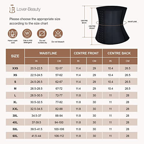 Lover-Beauty Waist Trainer for Women Latex Corsets Waist Cincher Workout Girdle Hourglass Body Shaper (Medium, Black)