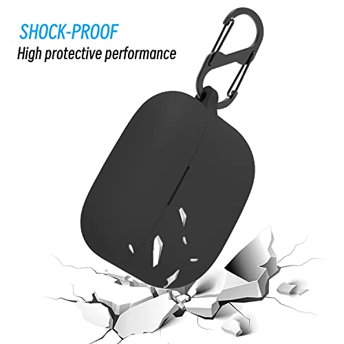 METEQI Shockproof Protective Silicone Case Cover Compatible with Sony LinkBuds S (Black)