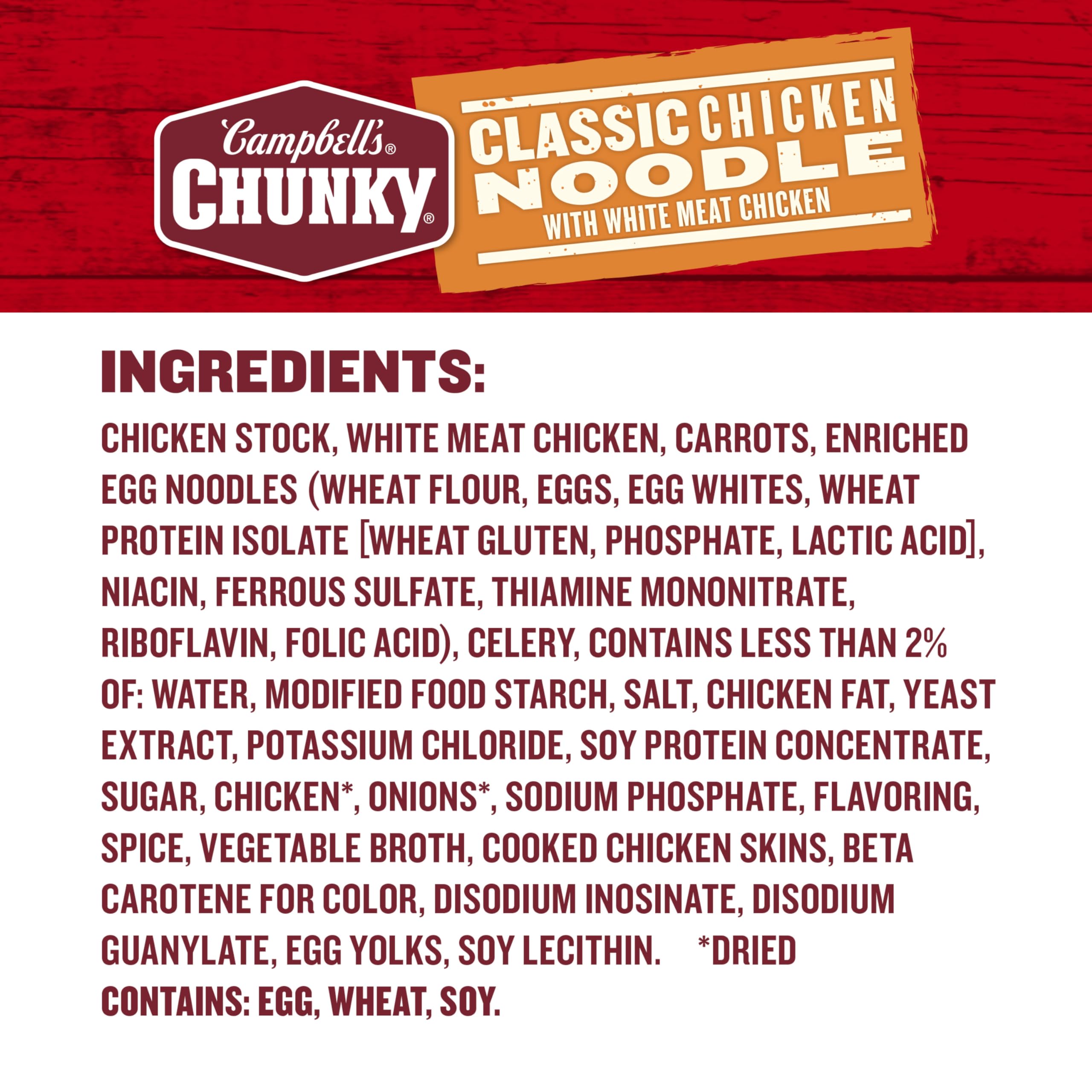 Campbell’s Chunky Soup, Classic Chicken Noodle Soup, 16.1 Oz Can (Case of 8)