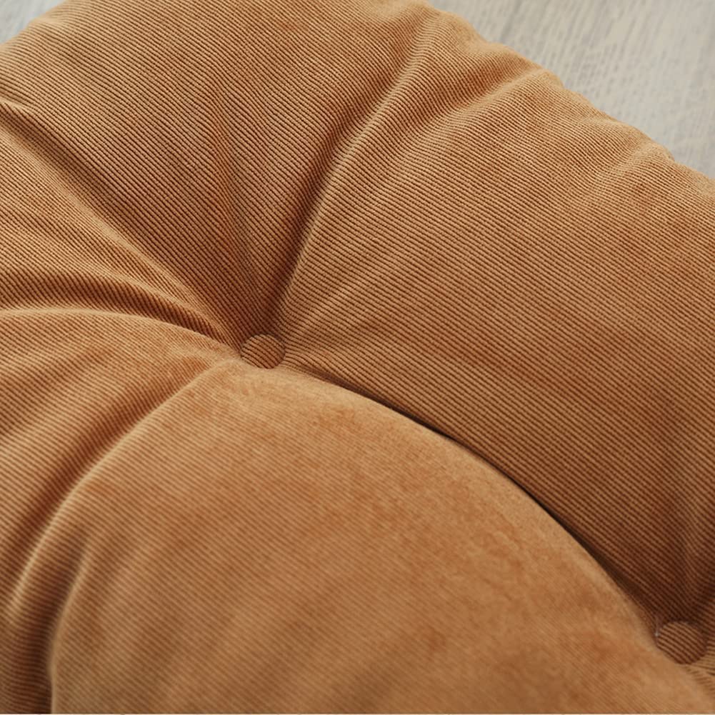 Corduroy Saddle Stool Cushions Bar Stool Cushion Soft Non-Slip Rectangular Cushions with Machine Washable Laces(Blue,2)