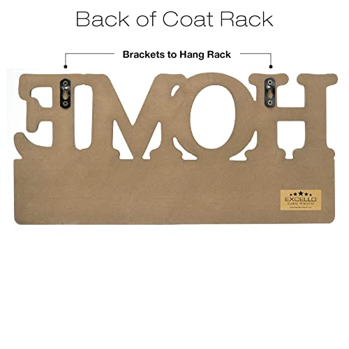 EXCELLO GLOBAL PRODUCTS Rustic Home Wall Mounted Coat Rack with 4 Hooks. Overall Size is 16" x 7". Use as Coat Rack, hat Organizer, Key Holder. Perfect for Entryway, Kitchen, Bathroom, Hallway