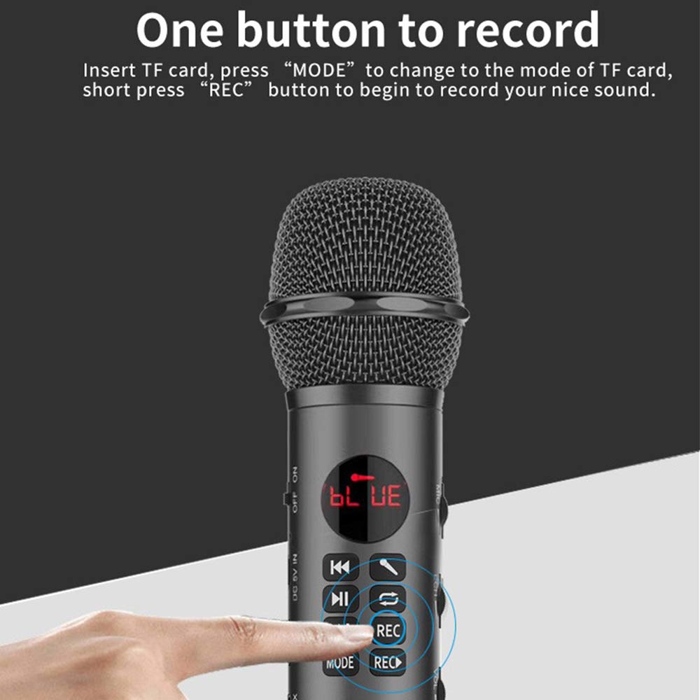 Bluetooth Microphone, JeKaVis J-M01 Protable Wireless Karaoke Microphone Speaker Singing Machine with Marvelous Echo Effect for Birthday/Christmas (Black)