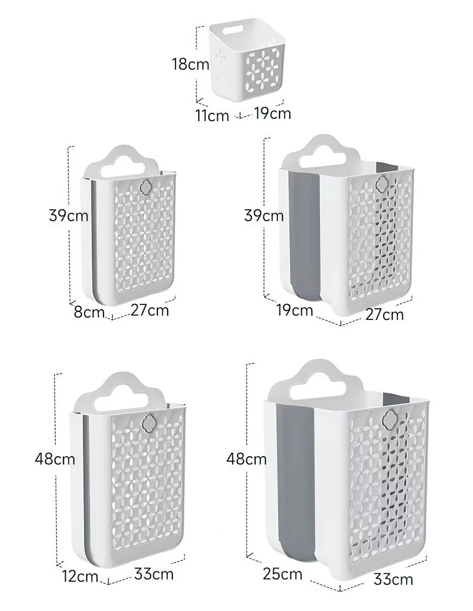 Collapsible Laundry Hamper 3 Packs Laundry Basket Portable Dirty Clothes Basket Space Saving Foldable Storage Multi-function Container