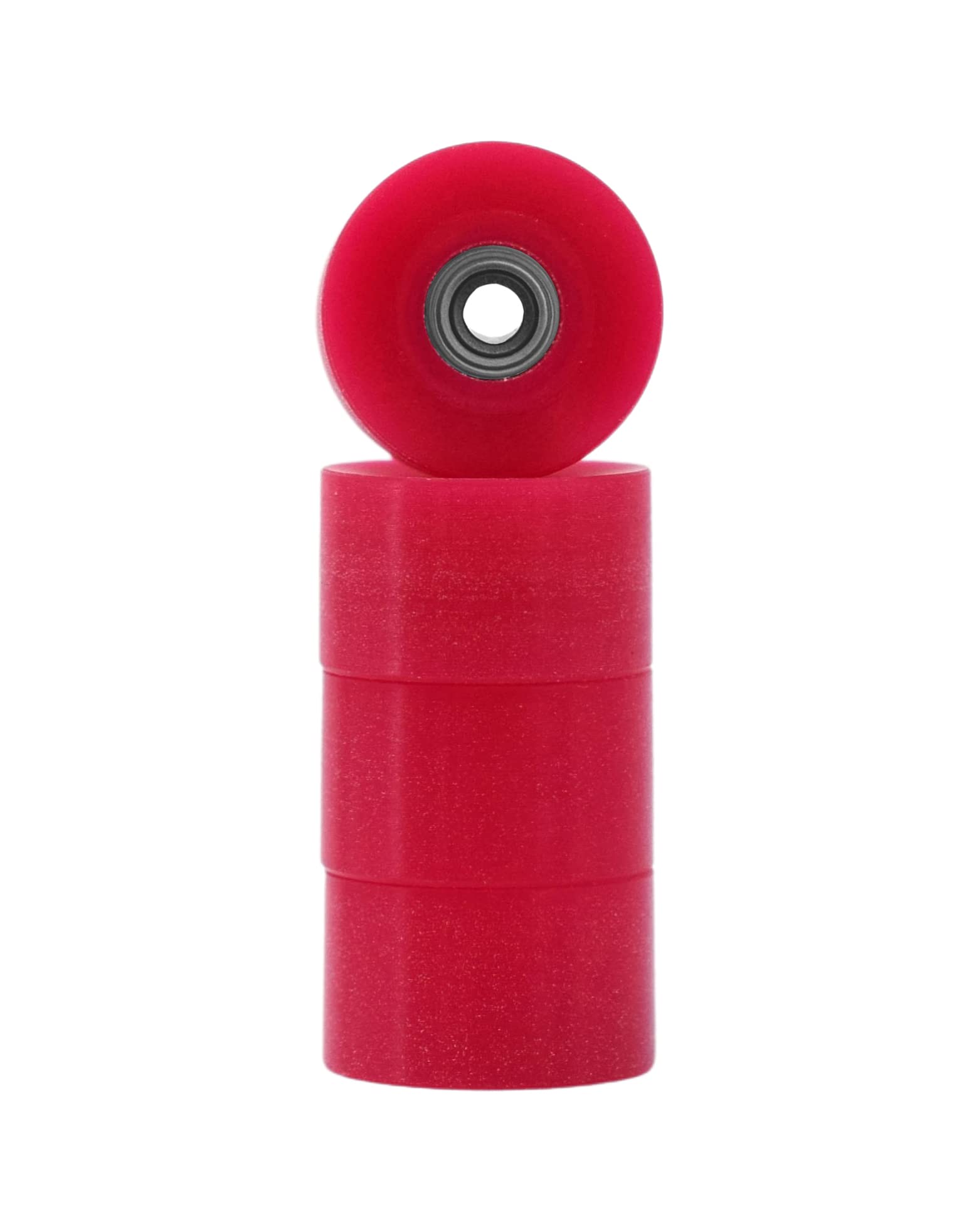 Teak Tuning Apex 71D Urethane Fingerboard Wheels - Cruiser Style, Bowl Shaped, 8.7mm Diameter - ABEC-9 Stealth Bearings - Made in The USA - Cherry Red Colorway