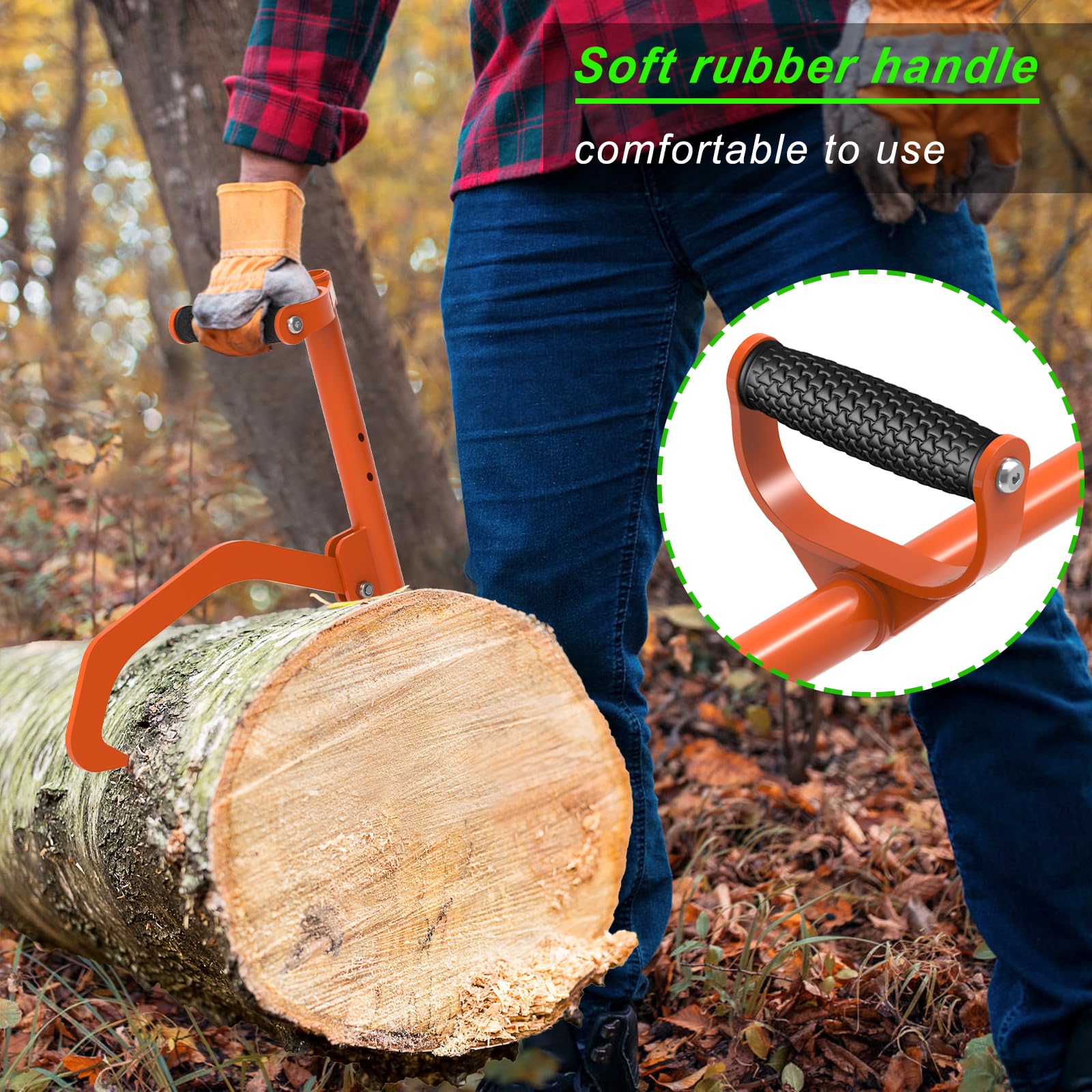 Dolibest 45'' Heavy-Duty Steel Timberjack Log Lifter, Log Handler with Cant Hook, 4 in1 Multifunction Logging Tool for Log Hauler/Grabbing/Rolling/Raising Up Log for Professional/Home Use