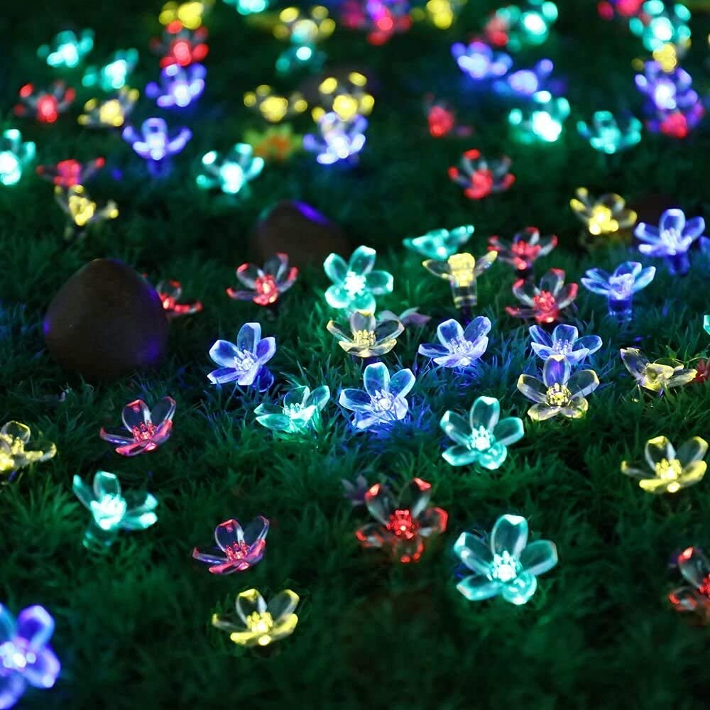 Newfly Solar Flower Strings Lights, Solar Christmas Fairy Lights 22 Ft 50 LED Plastic Flowers Solar Powered Christmas Light String,Solar Fairy Lights-Waterproof Home Garden Christmas Decor