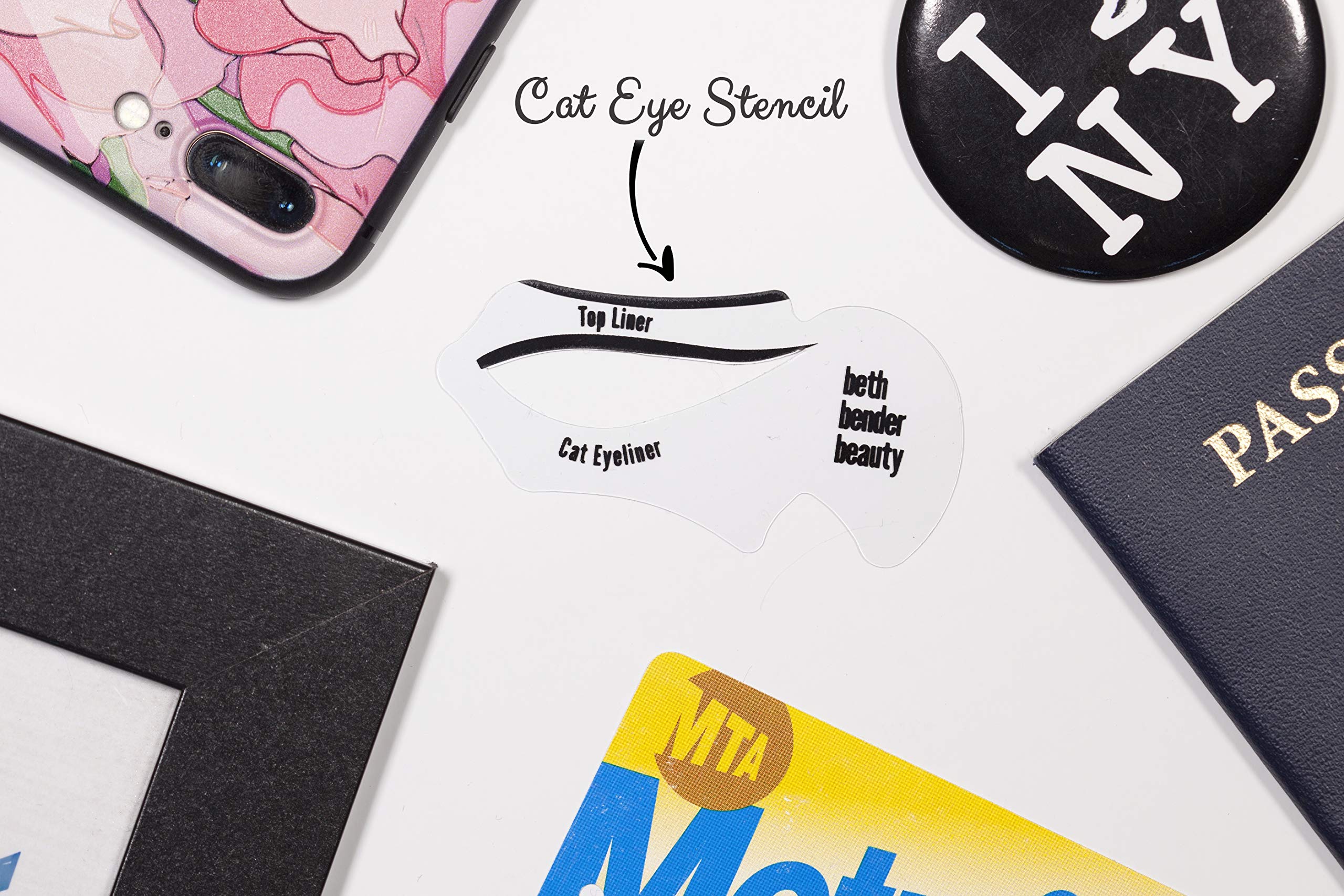 Beth Bender Beauty Eyeliner Tool | Cat Eyeliner Stencil | Perfect Winged Eyeliner Tool | Made in USA | Reusable, Easy to Clean & Flexible | Cat Eye Stencil | Created by Celebrity Makeup Artist