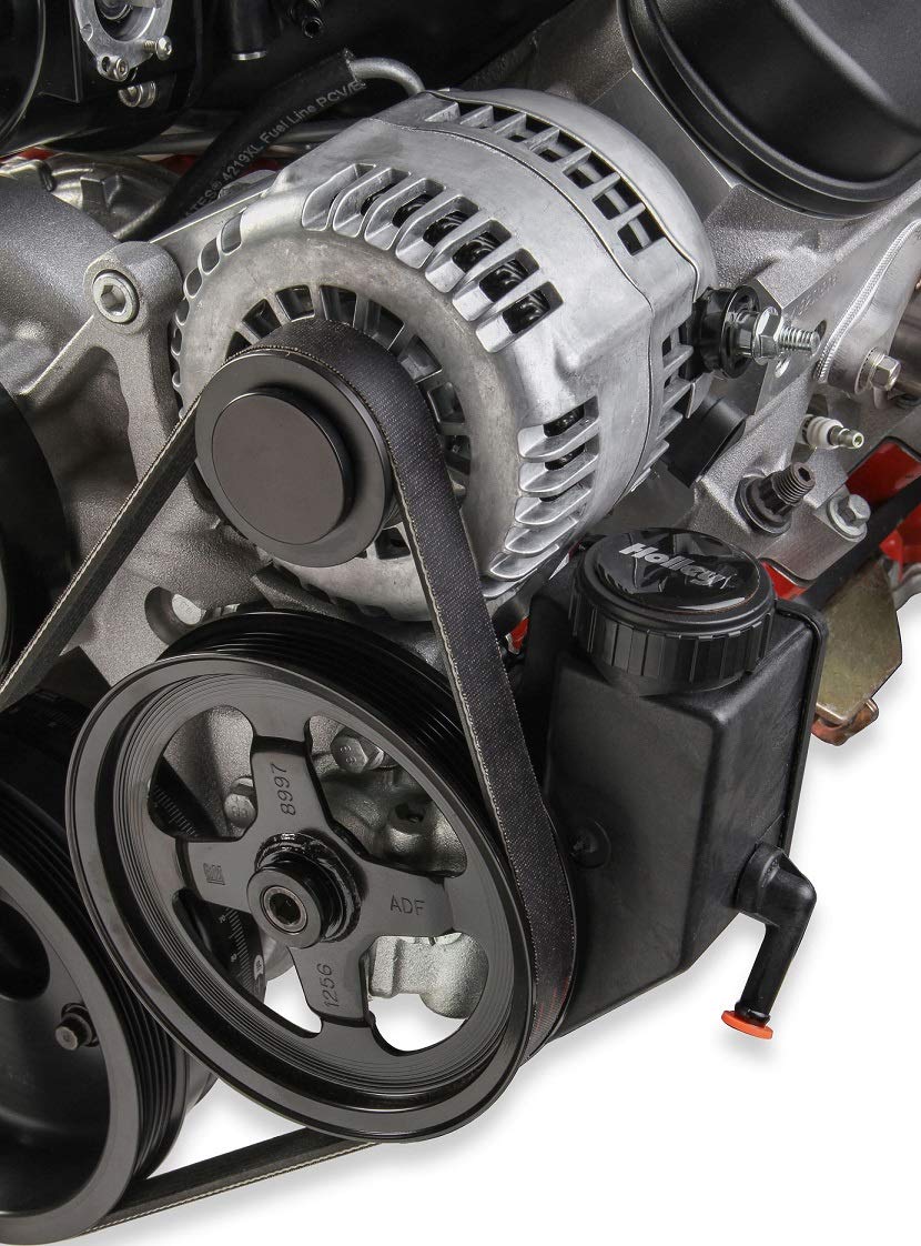 NEW HOLLEY MID-MOUNT COMPLETE ACCESSORY SYSTEM WITH SD7 A/C COMPRESSOR,ALTERNATOR,POWER STEERING PUMP,TENSIONER,BELT,CRANK DAMPER & PULLEYS,COMPATIBLE WITH GM LS ENGINES