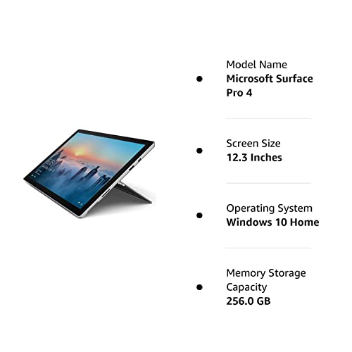 Latest Microsoft Surface Pro 4 (2736 x 1824) Tablet 6th Generation (Intel Core i5-6300U, 8GB Ram, 256GB SSD, Bluetooth, Dual Camera) Windows 10 Professional (Renewed)