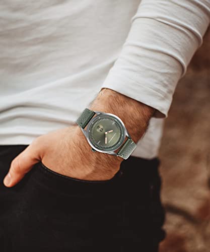 Lucky Brand Mens Watches Set Rudd Minimalist Stainless Steel Modern Aviator Quartz Japan Movement Waterproof Analog Watches (Olive)