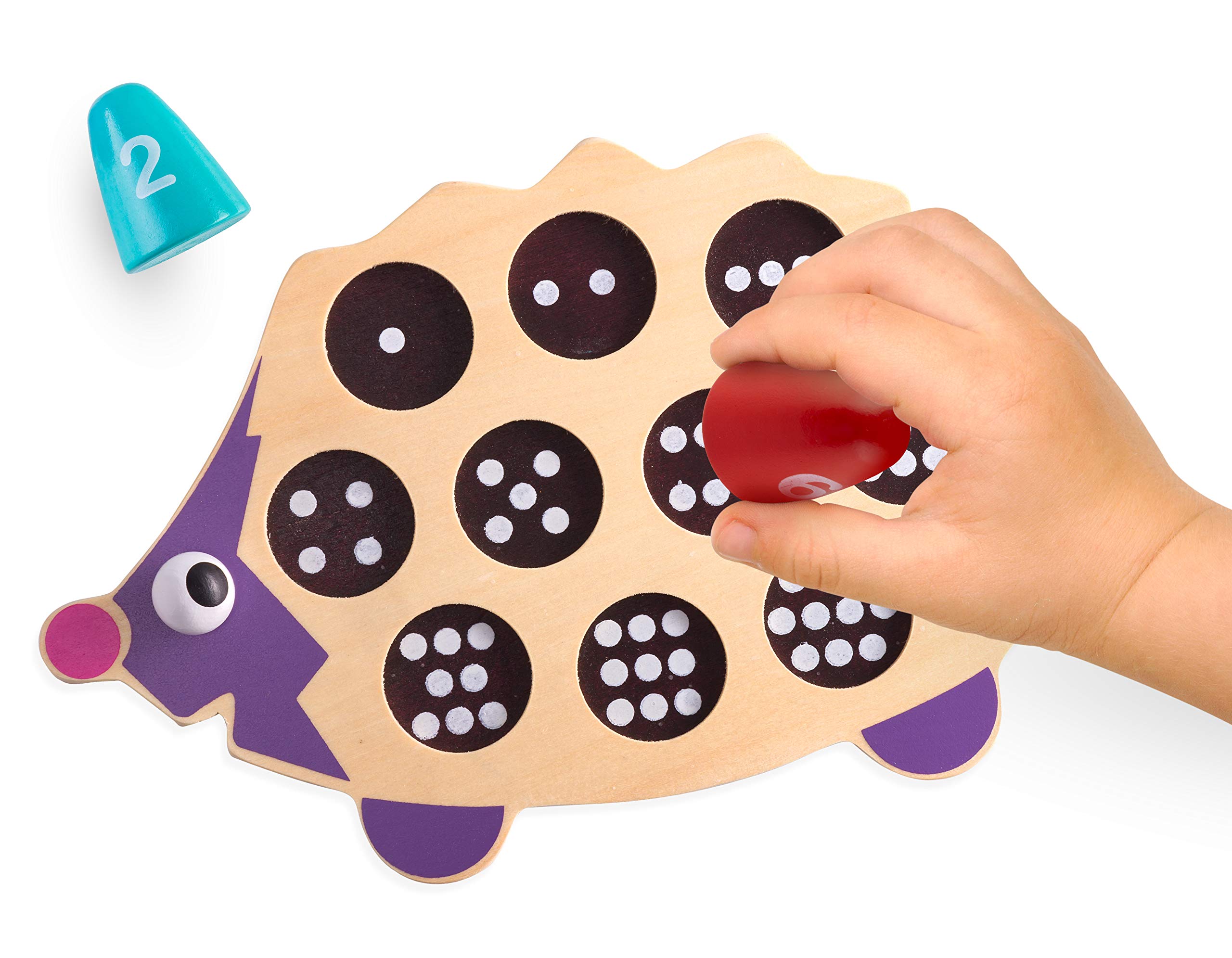 Play Brainy™ Fun, Kid-Friendly and Math Educational- Easy Number Game-Toddler Puzzle- 3D Baby Animal Hedgehog Puzzle- STEM Montessori Learning Toy- Ideal for Baby, Toddler, and Kids.