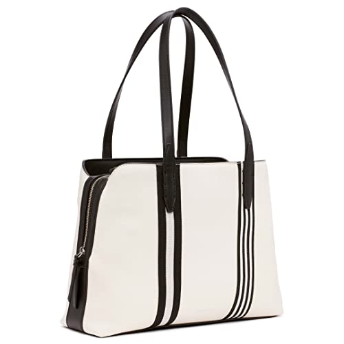 Calvin Klein Millie 2 in 1 Triple Compartment Tote, Cherub White/Black